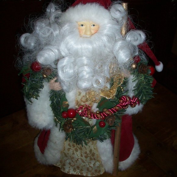 Source Unknown | Holiday | Santa Claus Christmas Tree Topper Classic ...